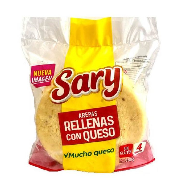 AREPAS QUESO RELLENA QUESO SARY B X4UND X380g - El zarzal